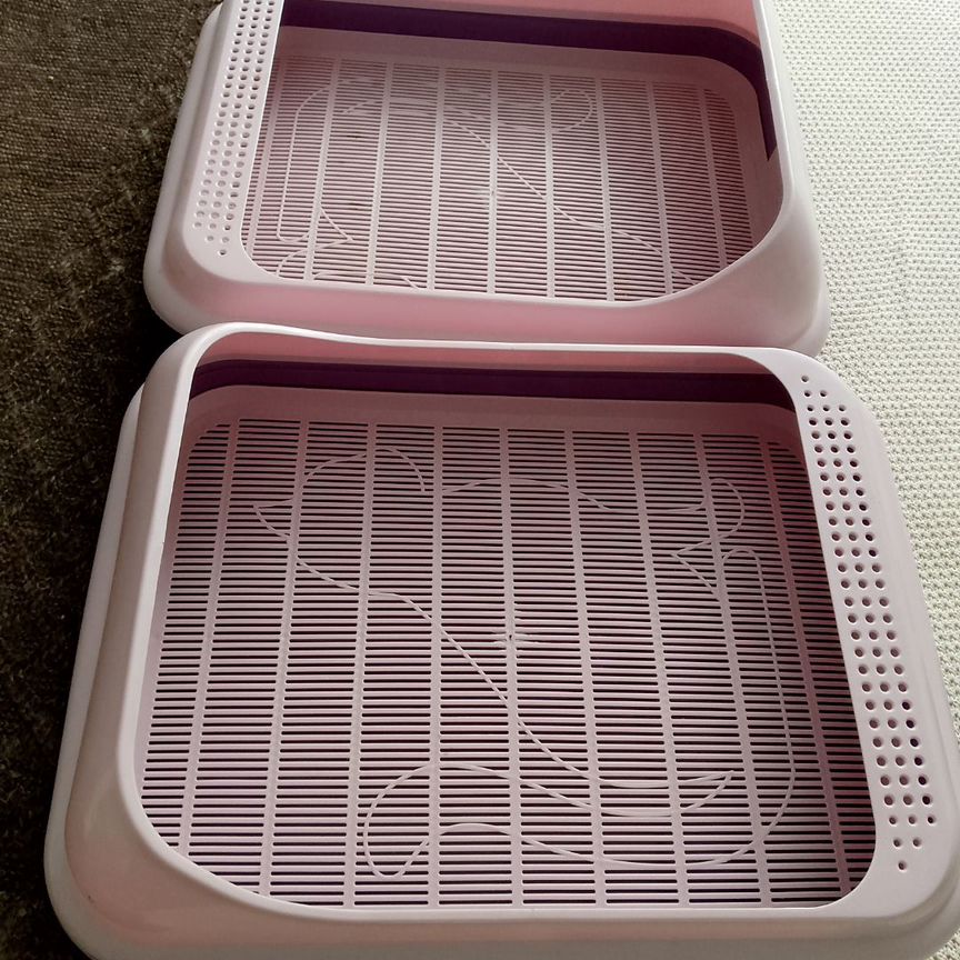 Лоток для кошек большой, с сеткой и бортиком