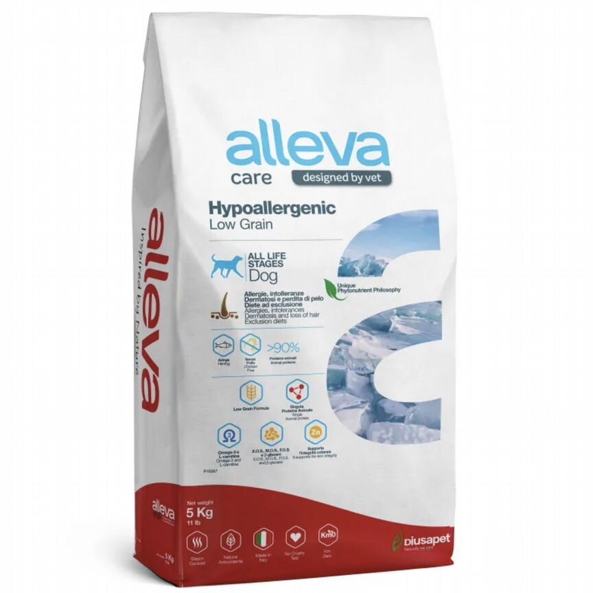 Alleva Care Dog Hypoallergenic Low Grain 5кг