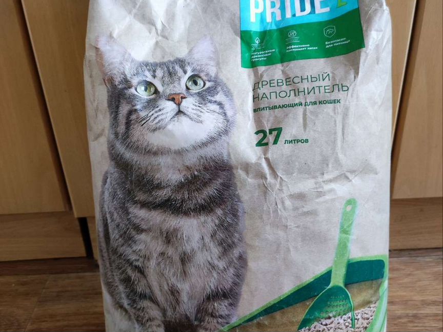 Наполнитель древесный впитывающий Pet Pride 9 кг