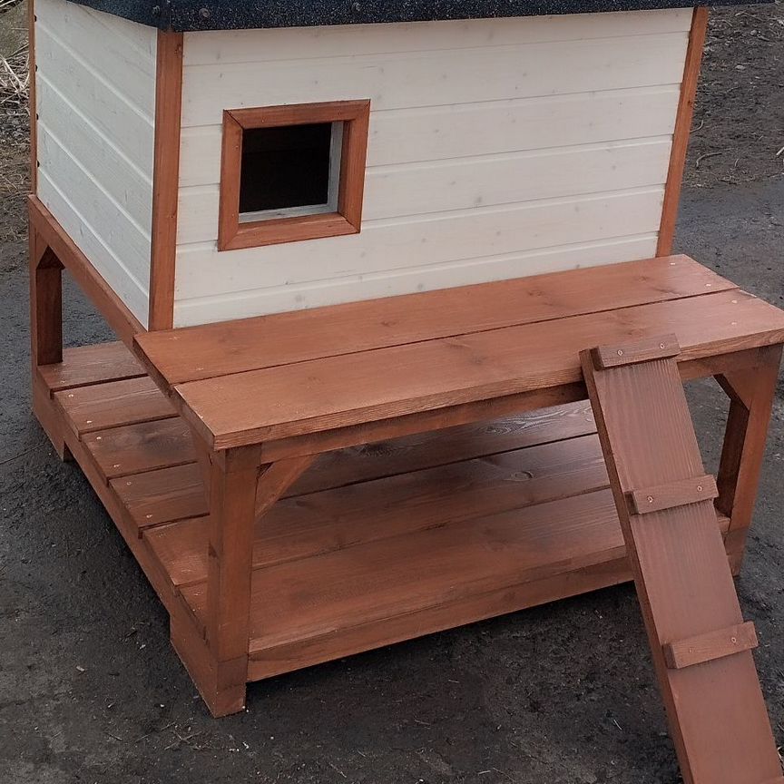 Домик для кошки тёплый, два уровня