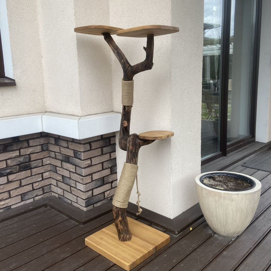 Когтеточка домик для кошки высокая