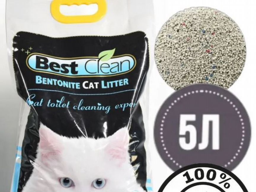 Наполнитель для кошачьего туалета бентонит 5л