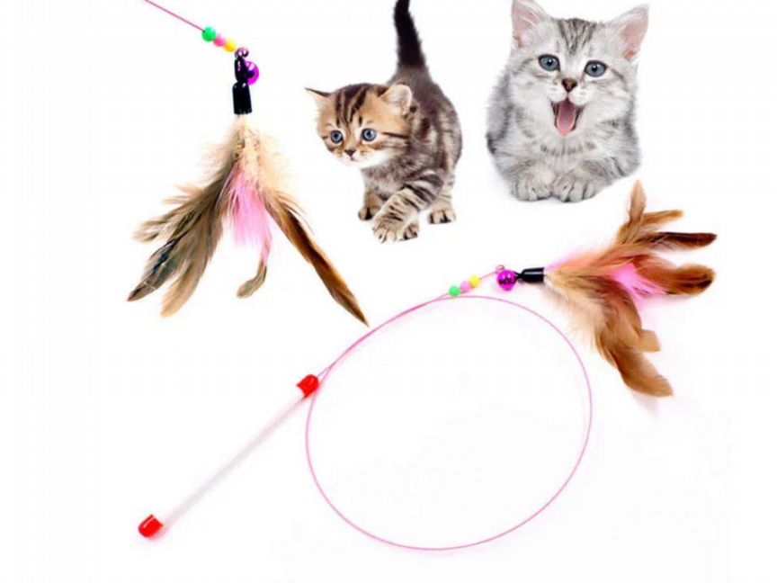 Интерактивная игрушка удочка дразнилка для котят