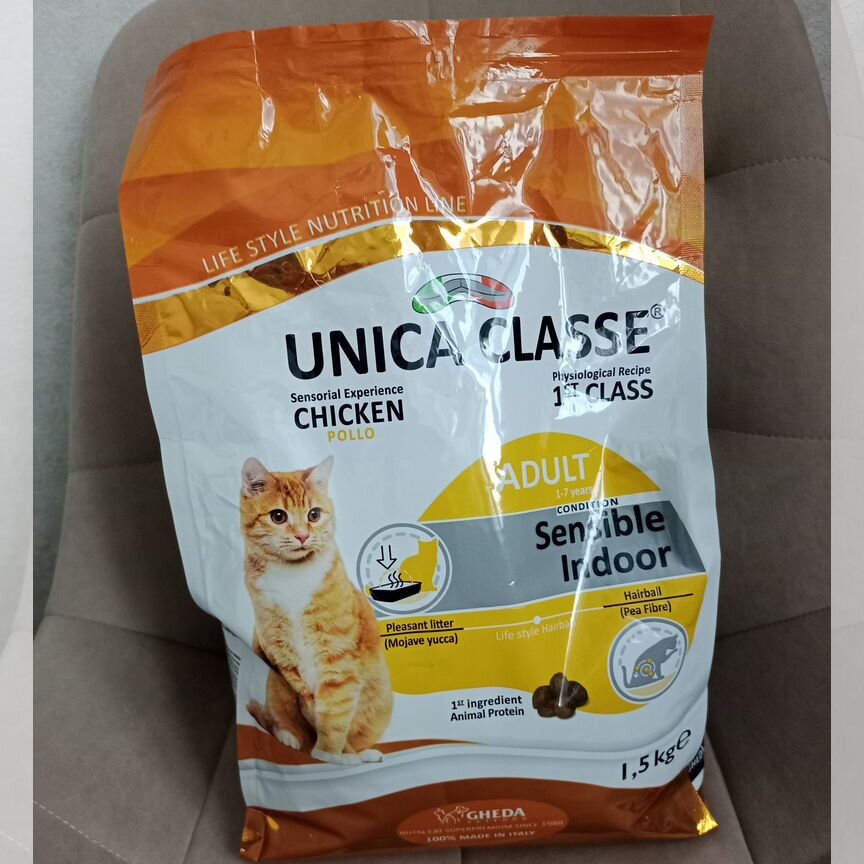 Новый Корм для кошек Unica classe 1,5кг