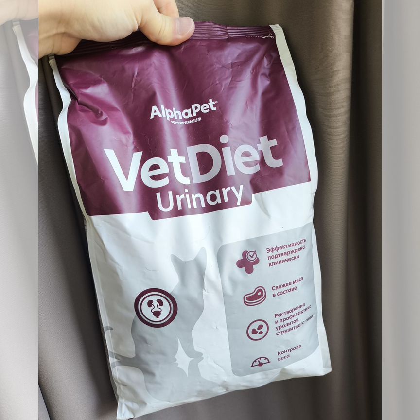 Корм для кошек alphapet vetdiet urinary 1.5 кг