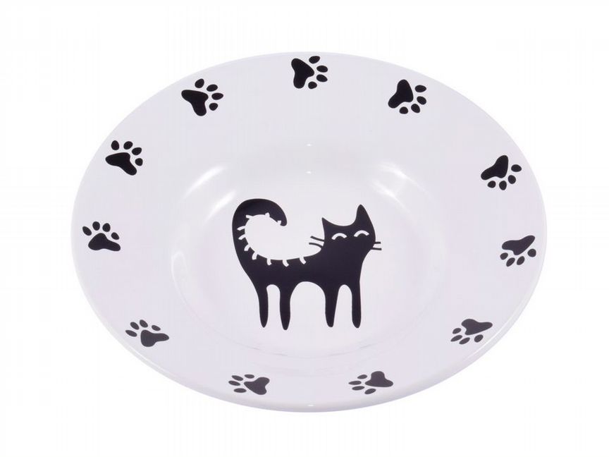 Mr.Kranch миска керамическая-блюдце для кошек, бел