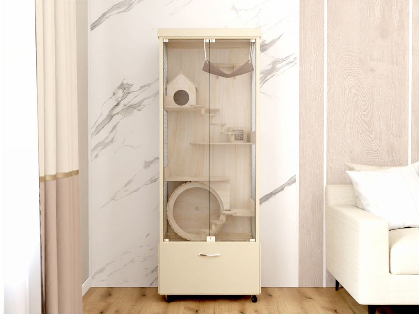 Клетка витрина для ласки бурундука шиншиллы