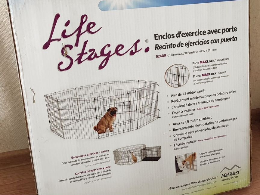 Вольер для собак Midwest Life Stages 524DR черный