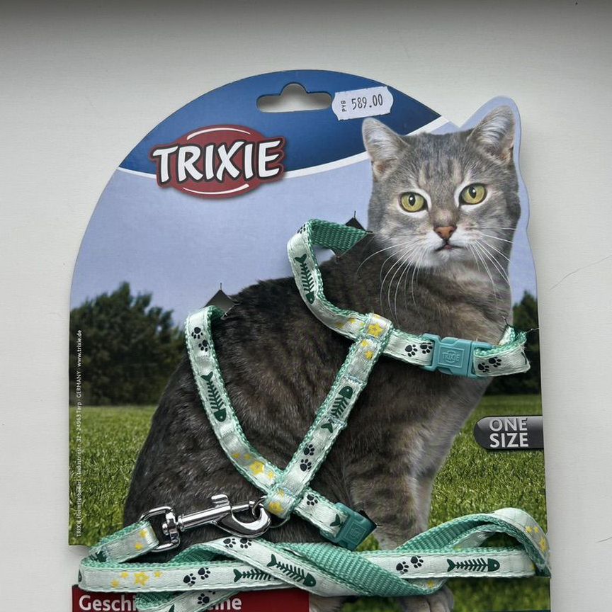 Шлейка с поводком для кошек Trixie
