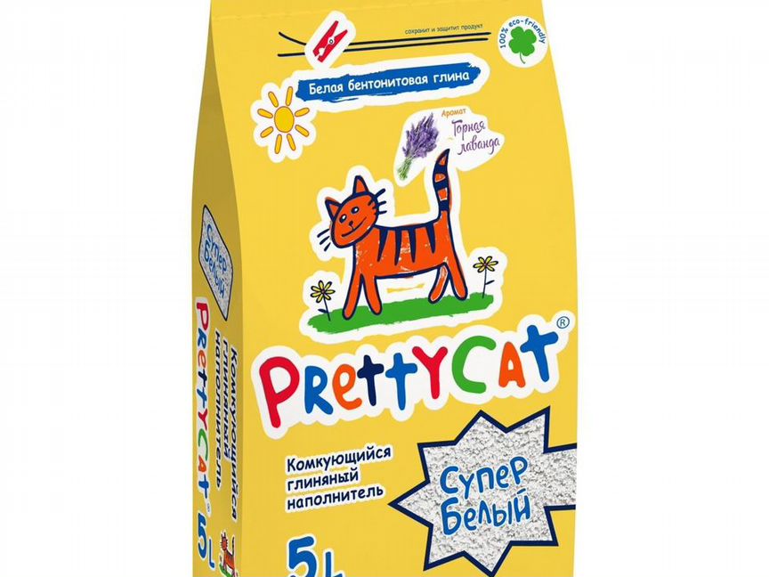 PrettyCat наполнитель комкующийся "Cупер белый" с
