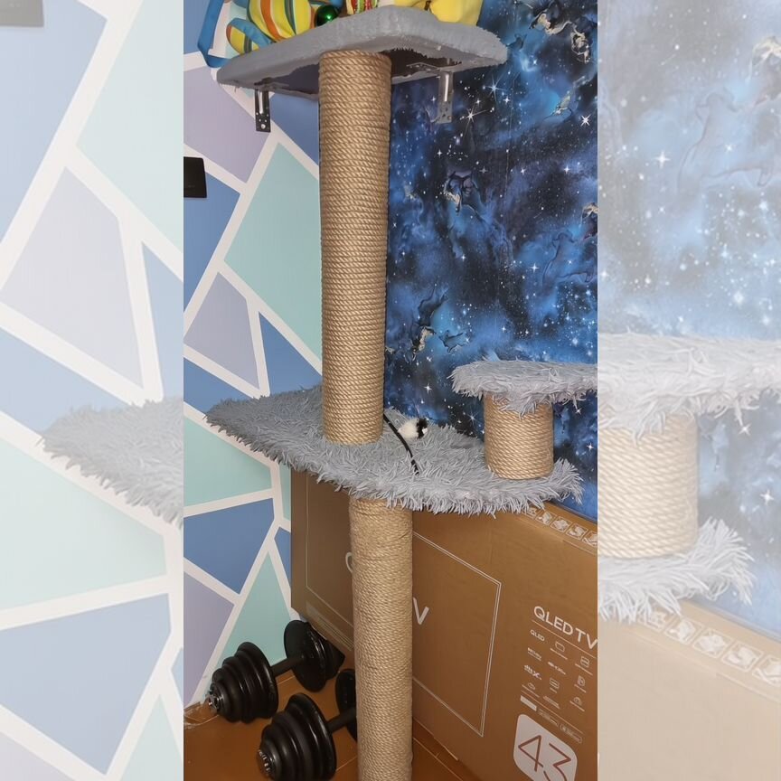 Когтеточка для кошек с лежанкой