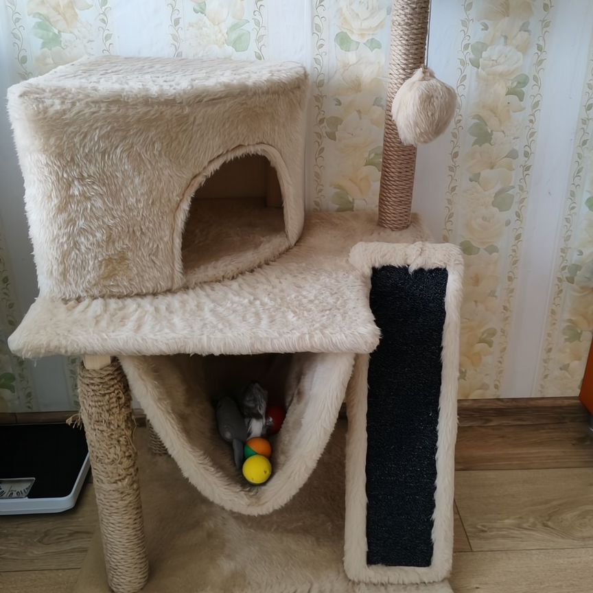 Когтеточка домик для кошки большой бу