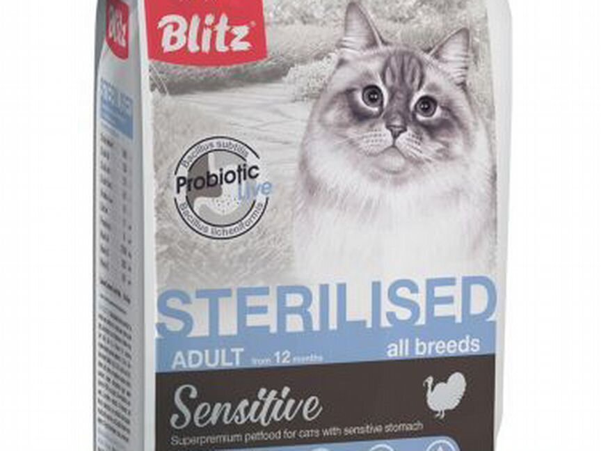 Сухой корм для кошек Blitz Sterilised Sensitive