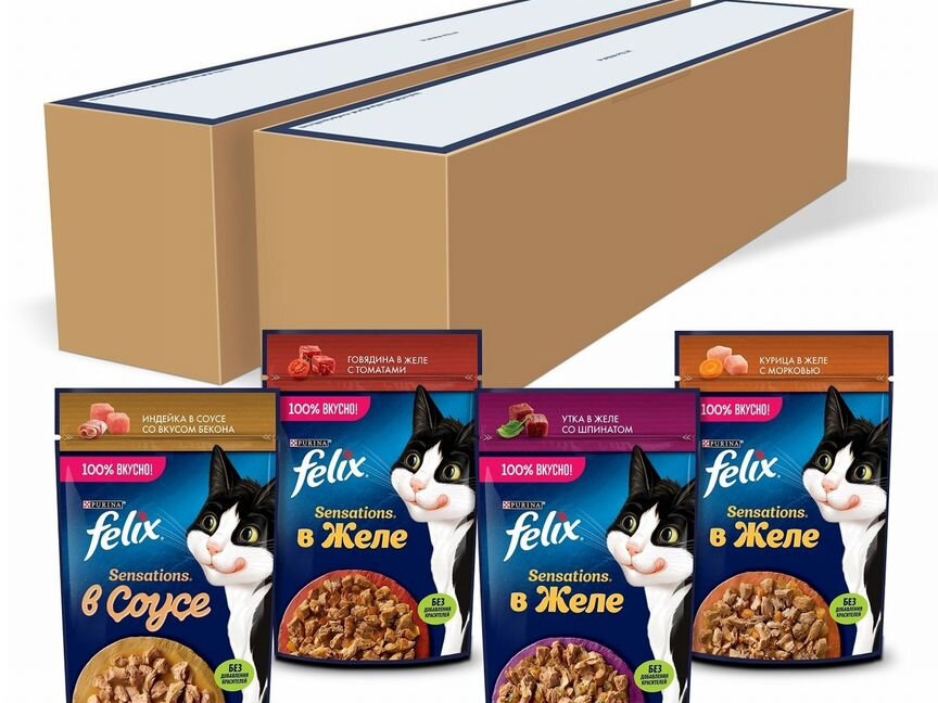 Felix паучи для кошек ассорти