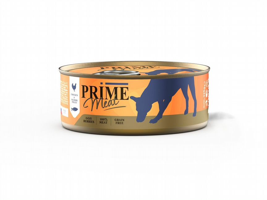 Prime консервы для собак курица с лососем, филе в