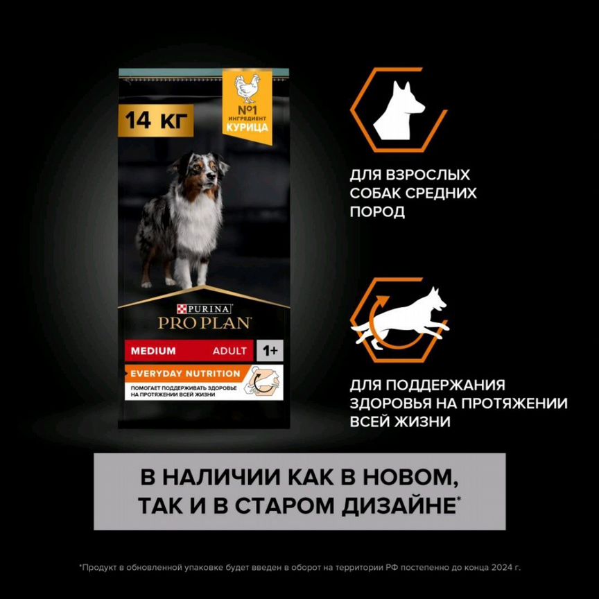 Корм для собак Pro Plan Медиум с курицей