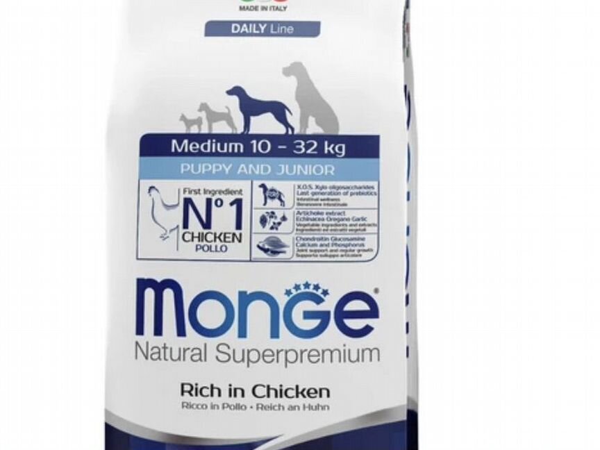 Monge Dog Daily Line Medium из курицы 12 кг