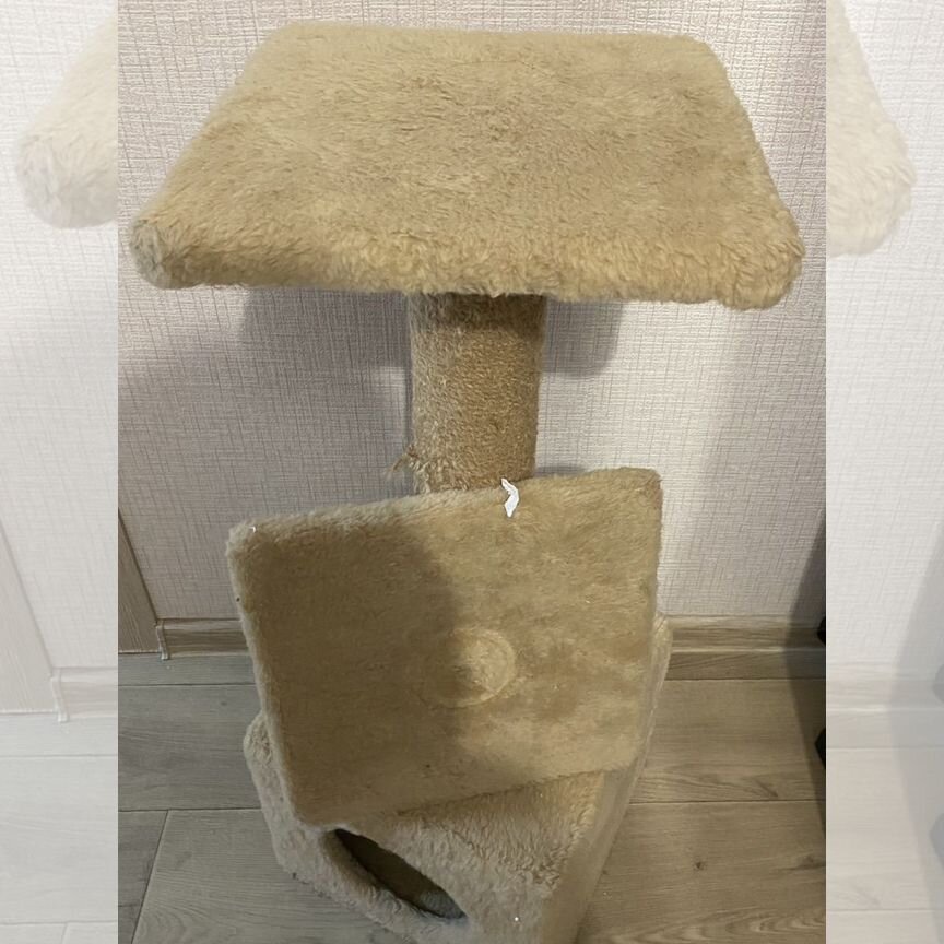 Когтеточка с домиком и лежанкой