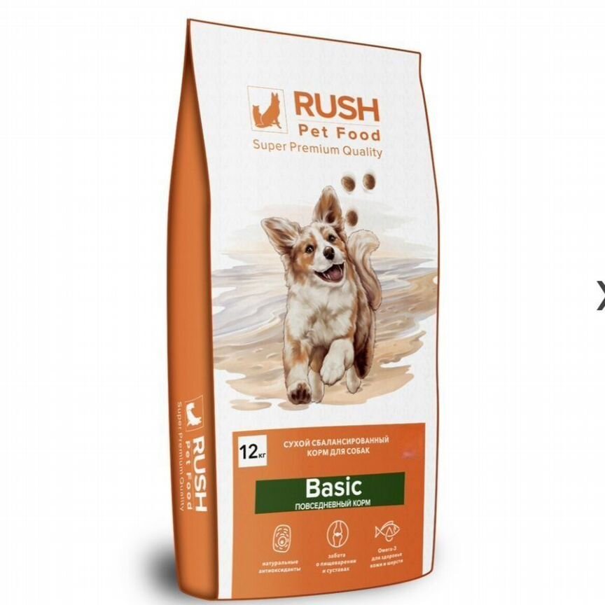 Сухой корм для собак rush basic