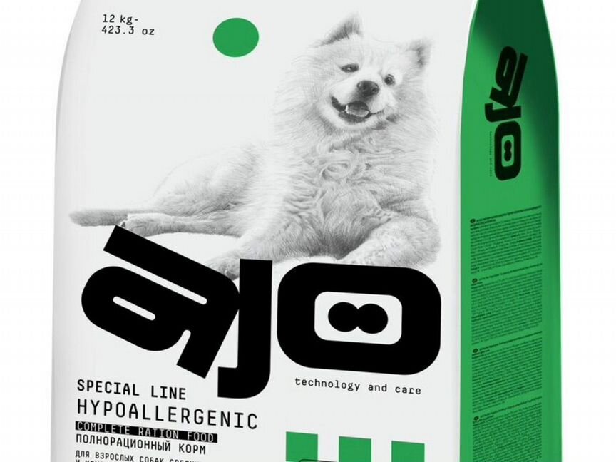 Сухой корм AJO Hypoallergenic 12 килограмм