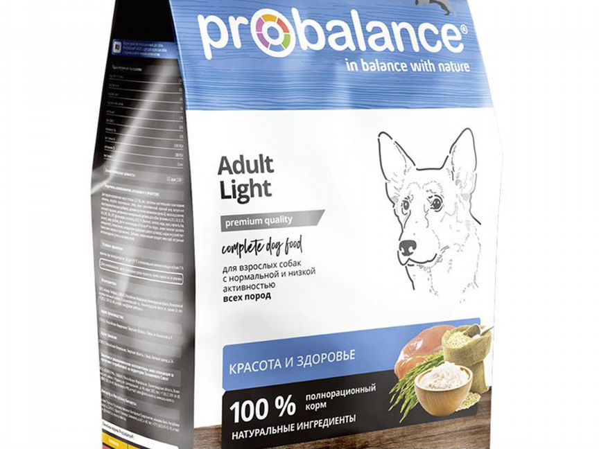 Корм ProBalance (Пробаланс) Adult Light для собак