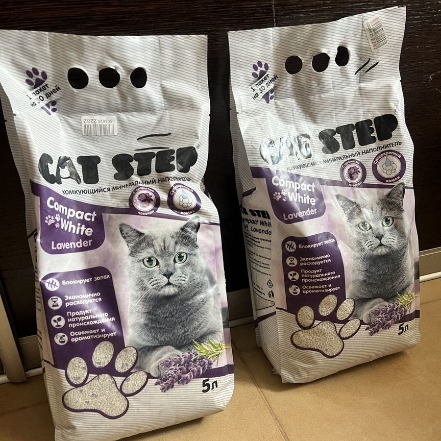 Наполнитель для кошачьего туалета CAT step лаванда