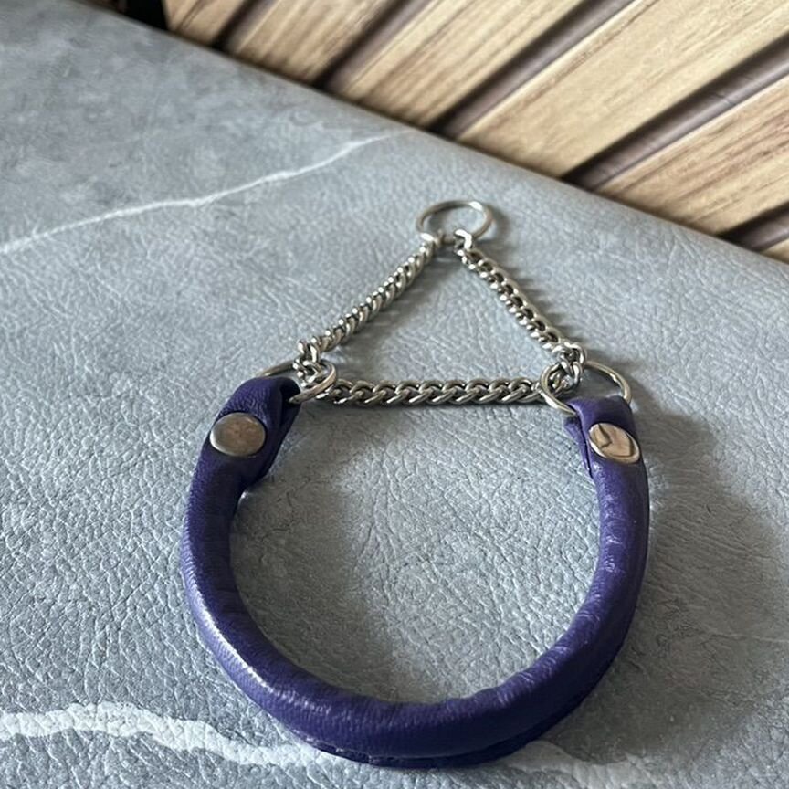 Ошейник кожаный круглого сечения