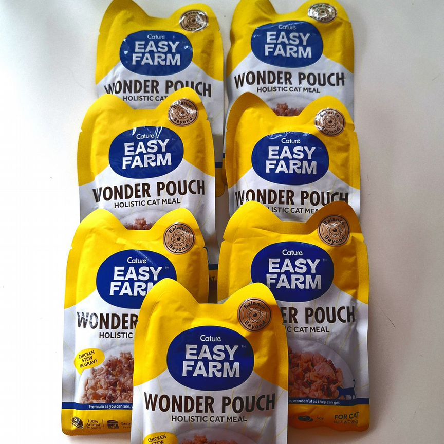 Корм для кошек easy farm, влажный,паучи