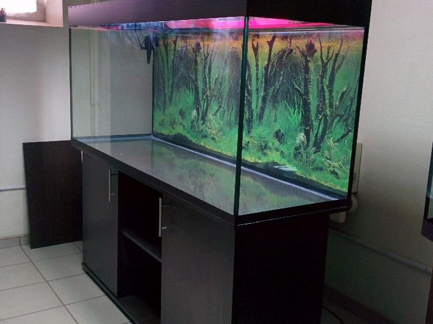 Аквариум 540 свет, биофильтр, фон, тумба