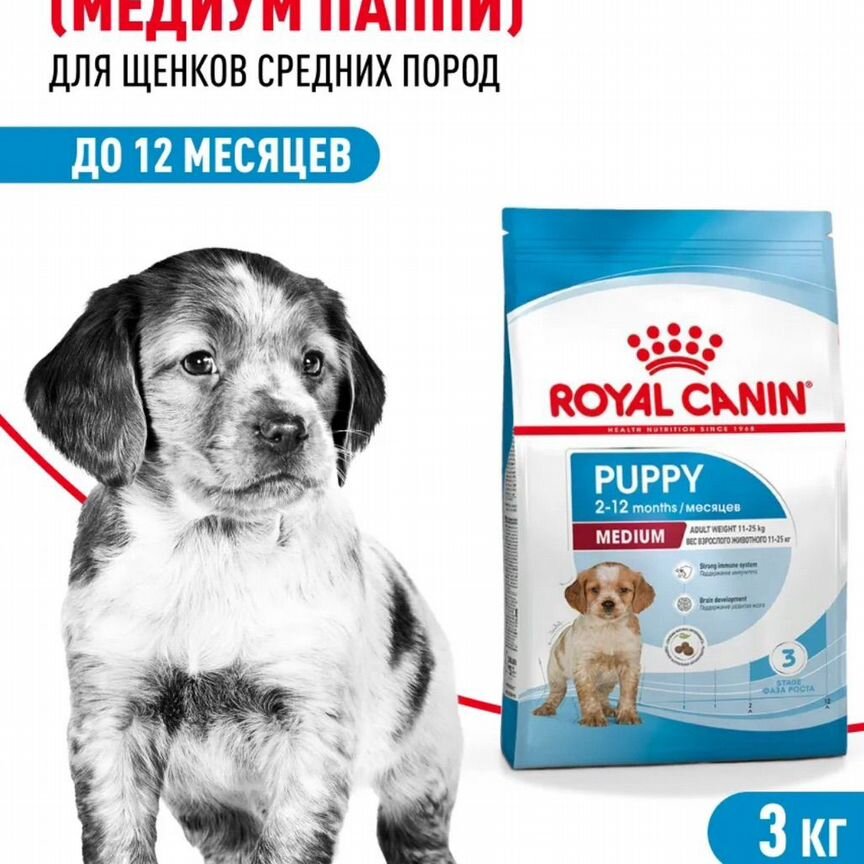 Корм для собак royal canin puppy medium