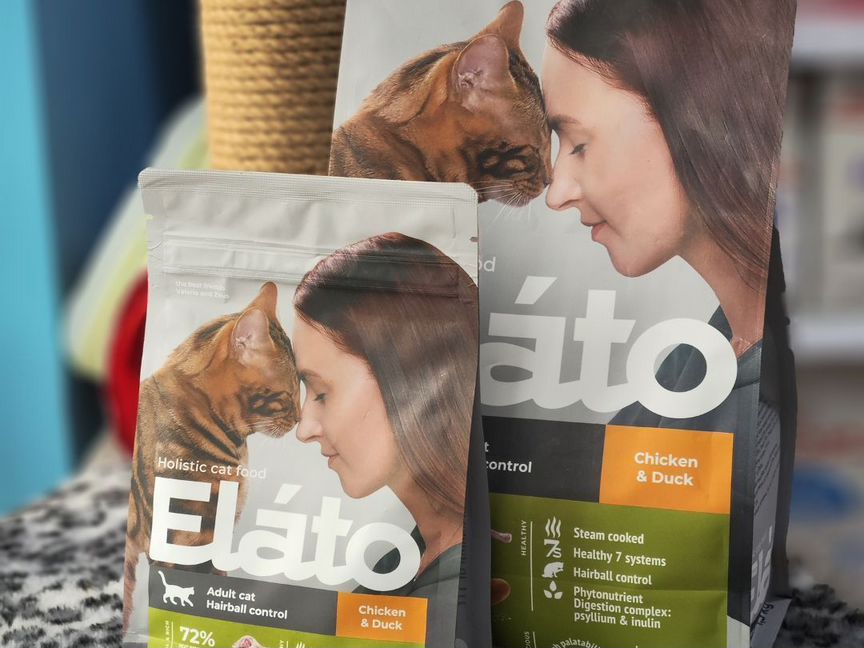 Корм для кошек Elato холистик выведение шерсти