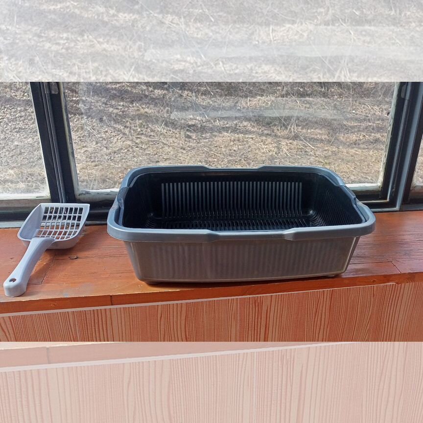 Лоток для кошек большой с сеткой