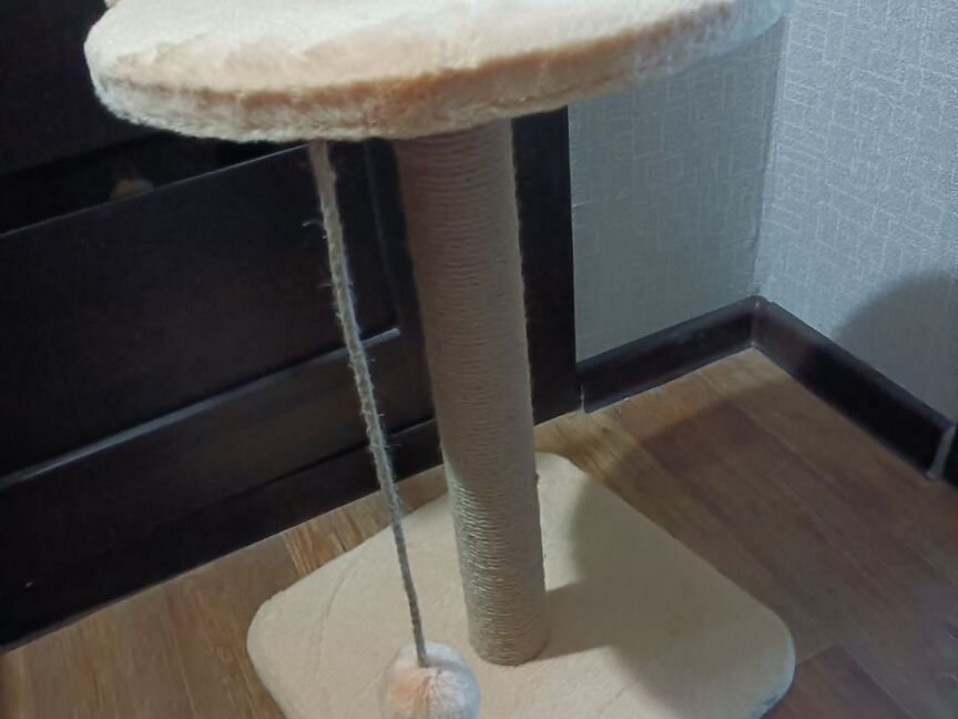 Лежанка-когтеточка с погремушкой для кошки