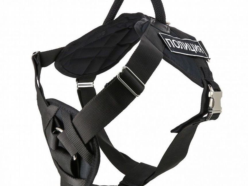 Шлейка с грудью, нашивками, метал. фурнитура