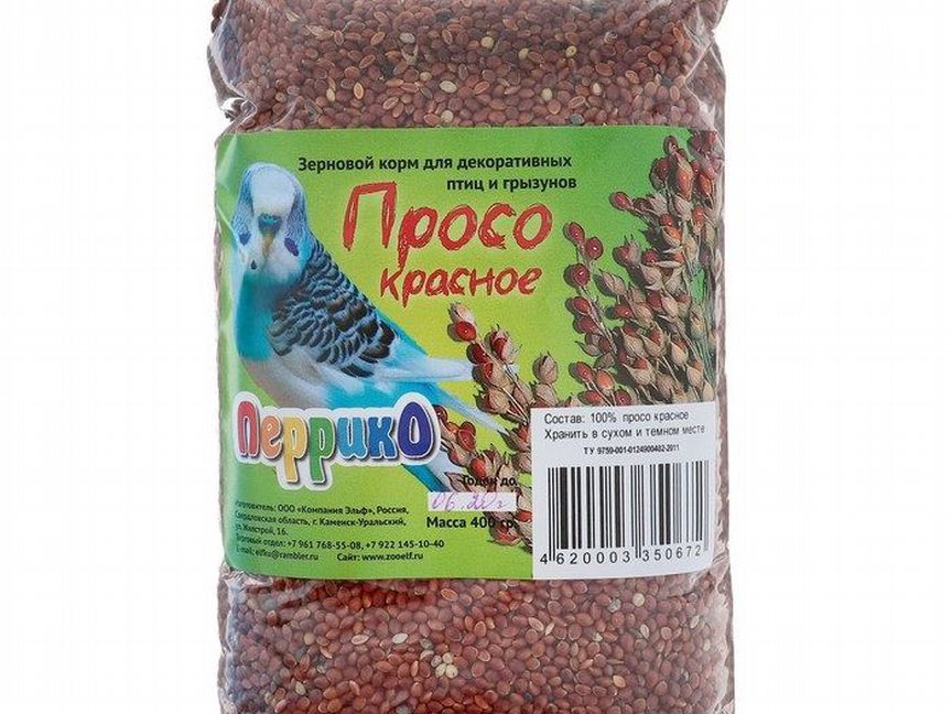 Просо для птиц, пакет 400 г арт 23