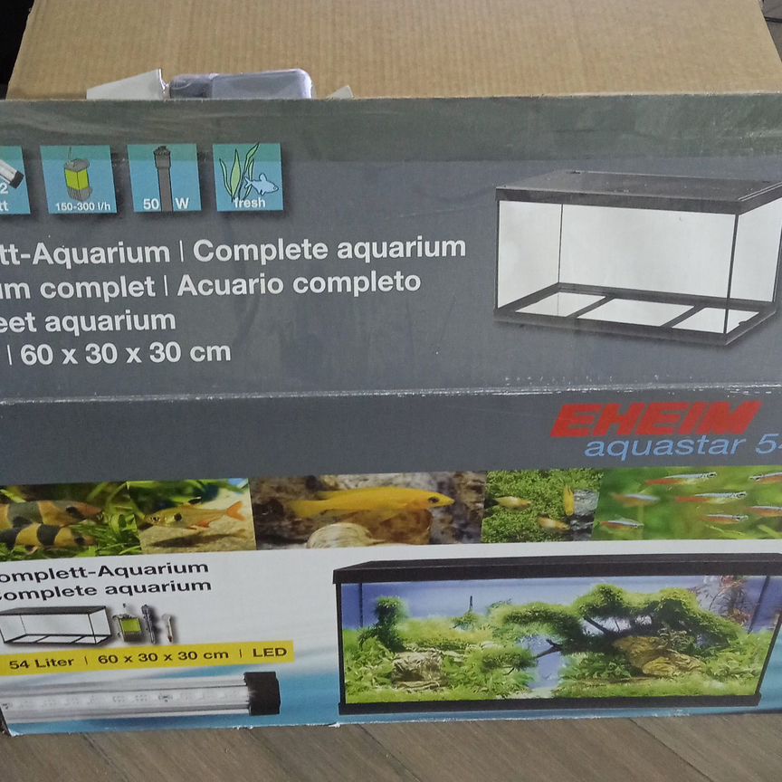 Аквариум eheim 54 LED и декор камни с корягами