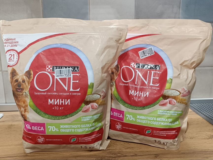 «Purina one.Контроль веса» Корм для собак 2*1,5 кг