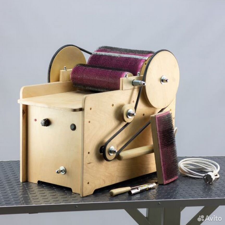 Кардер для шерсти барабанный, электрический