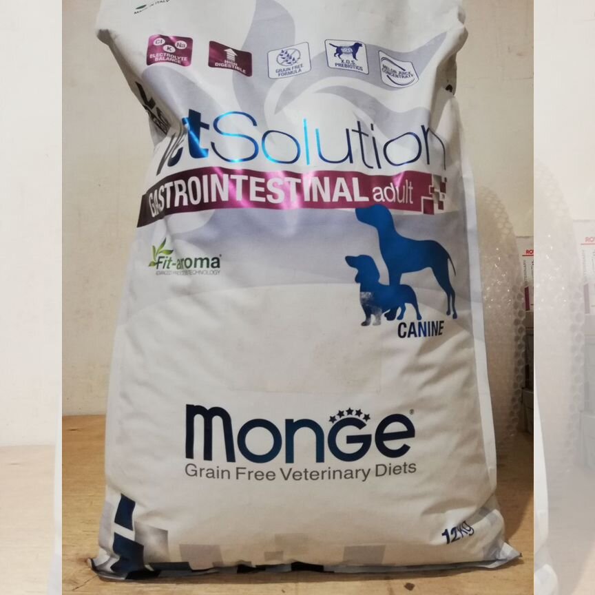 Корм Monge Gastrointestinal для собак 12кг(Поврежд