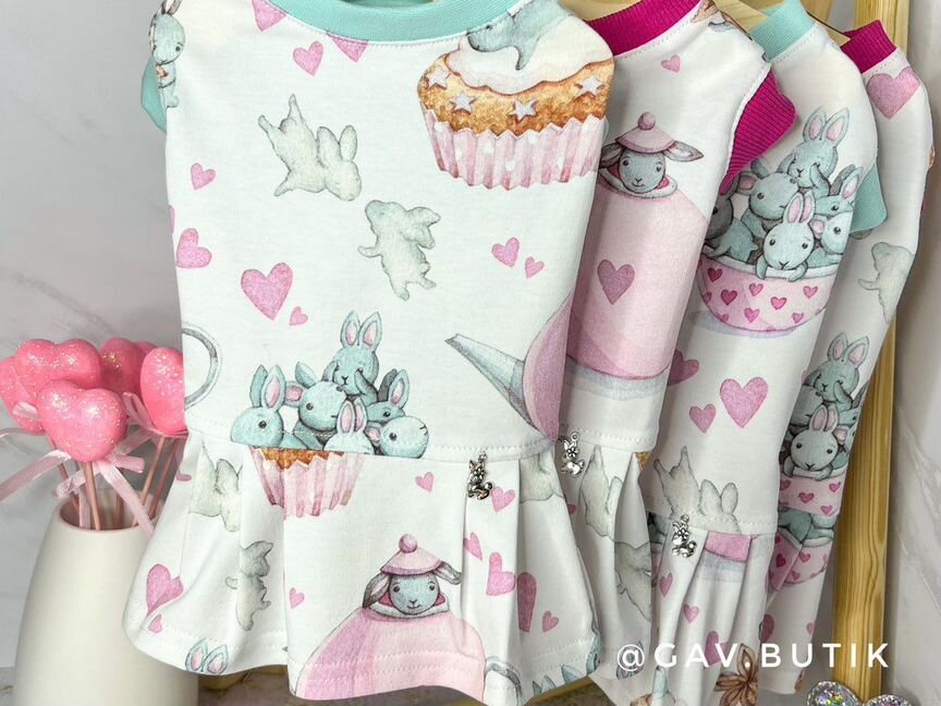 Платье/футболка для собак зайчата