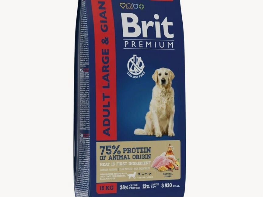 Корм для собак Brit Premium L - XL 15кг
