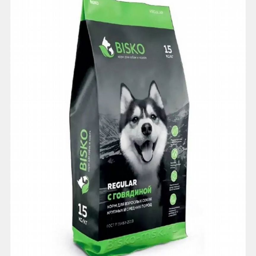 Корм для собак Bisko 15кг