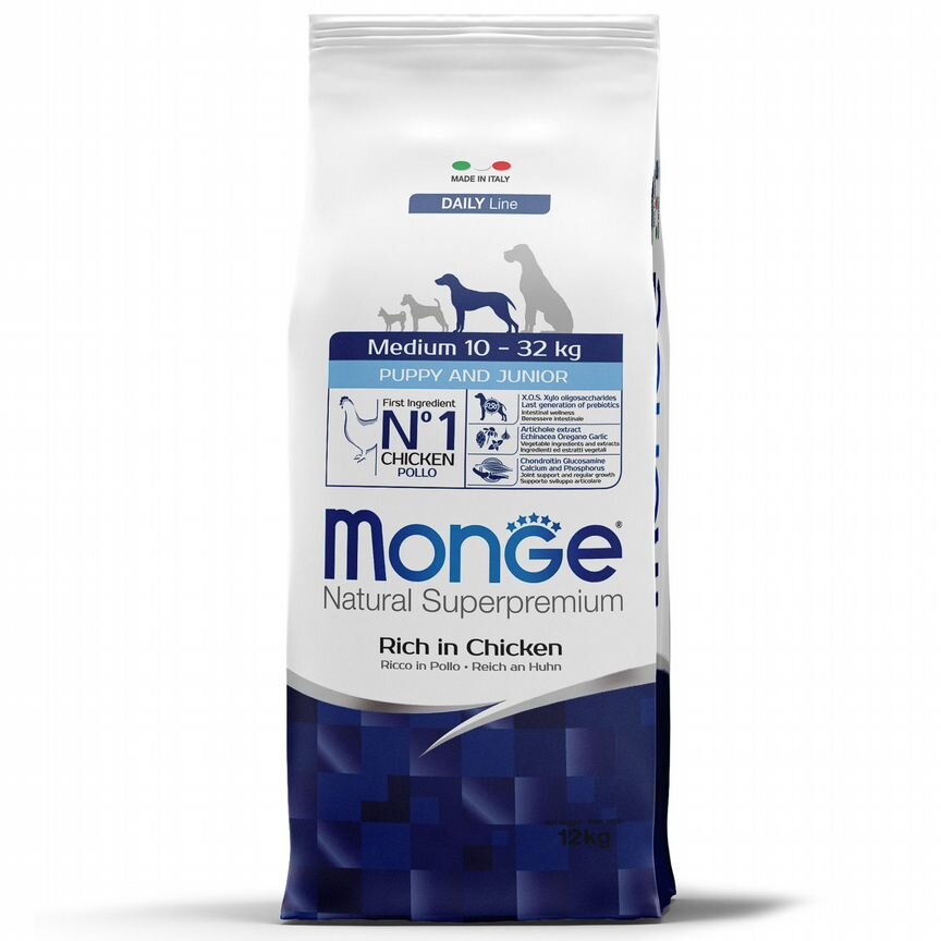 Корм 12 кг Monge Монж для щенков и юниоров