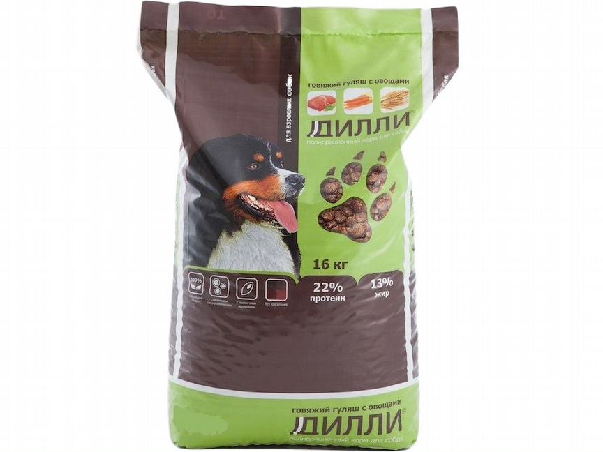 Дилли корм для собак Говяжий Гуляш с Овощами