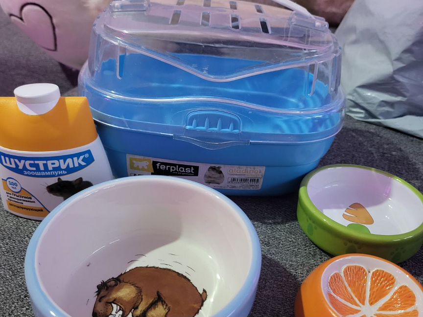 Гамак, переноска и миски для крыс