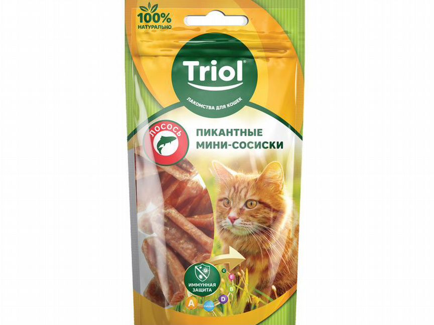 Triol (лакомства) пикантные мини-сосиски из лосося