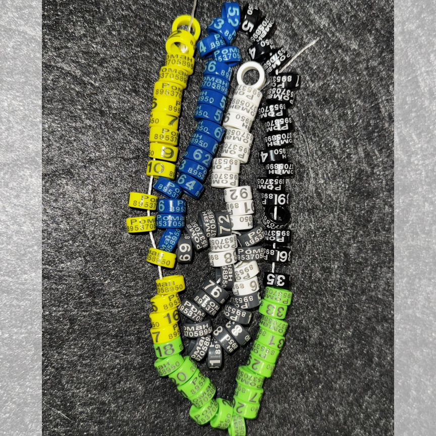 Пластиковые именные кольца для голубей