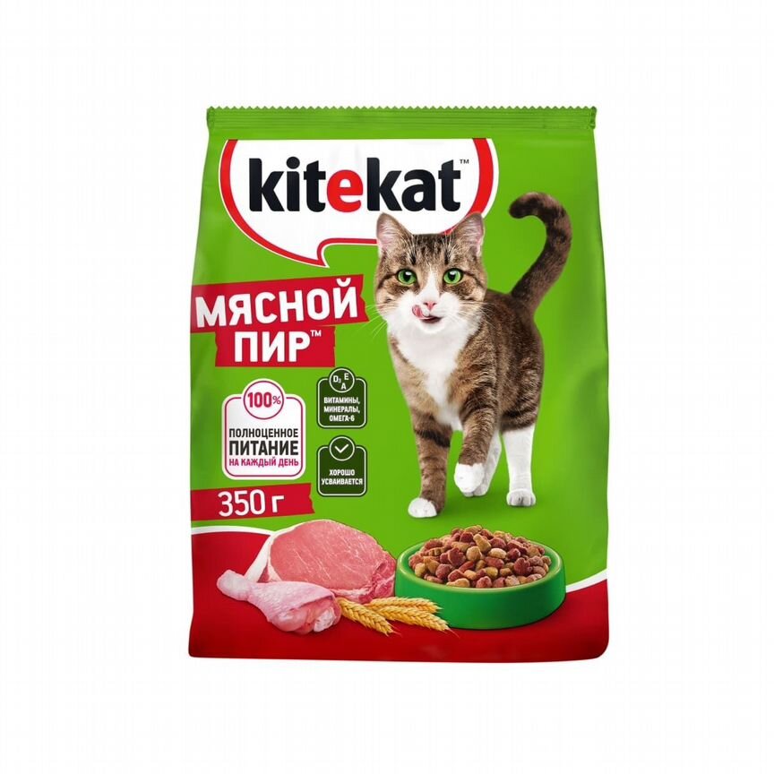 Корм Kitekat сухой полнорационный корм для взрослы