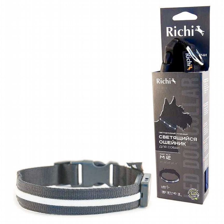 Светящийся ошейник «Richi» USB (S) 32-34 см