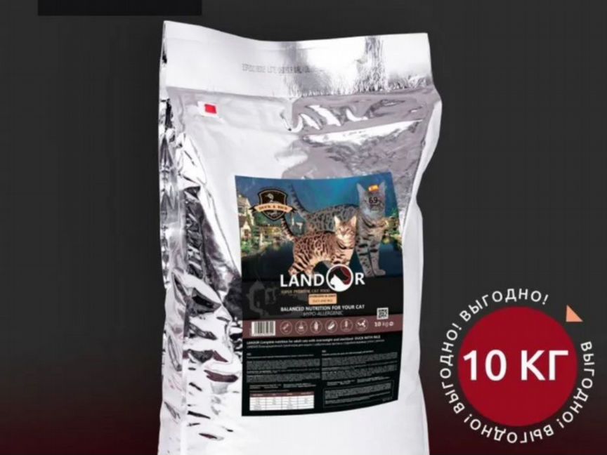 Корм для стерилизованных кошек Landor утка рис 10
